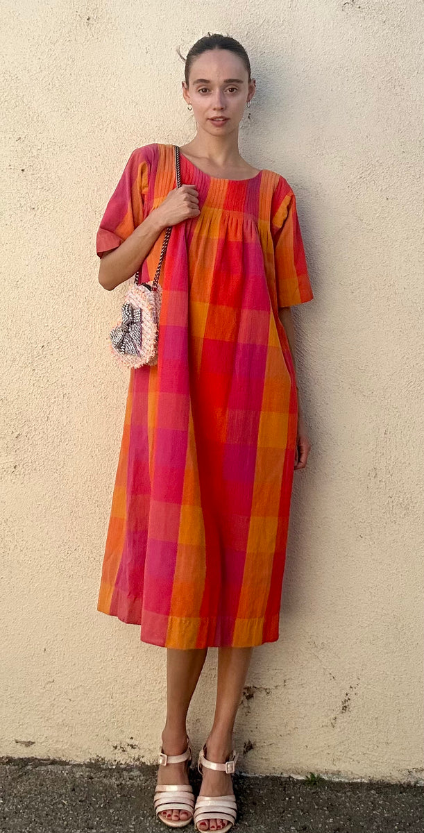 Vintage Josefa Orange Plaid Dress – The Curatorial Dept.