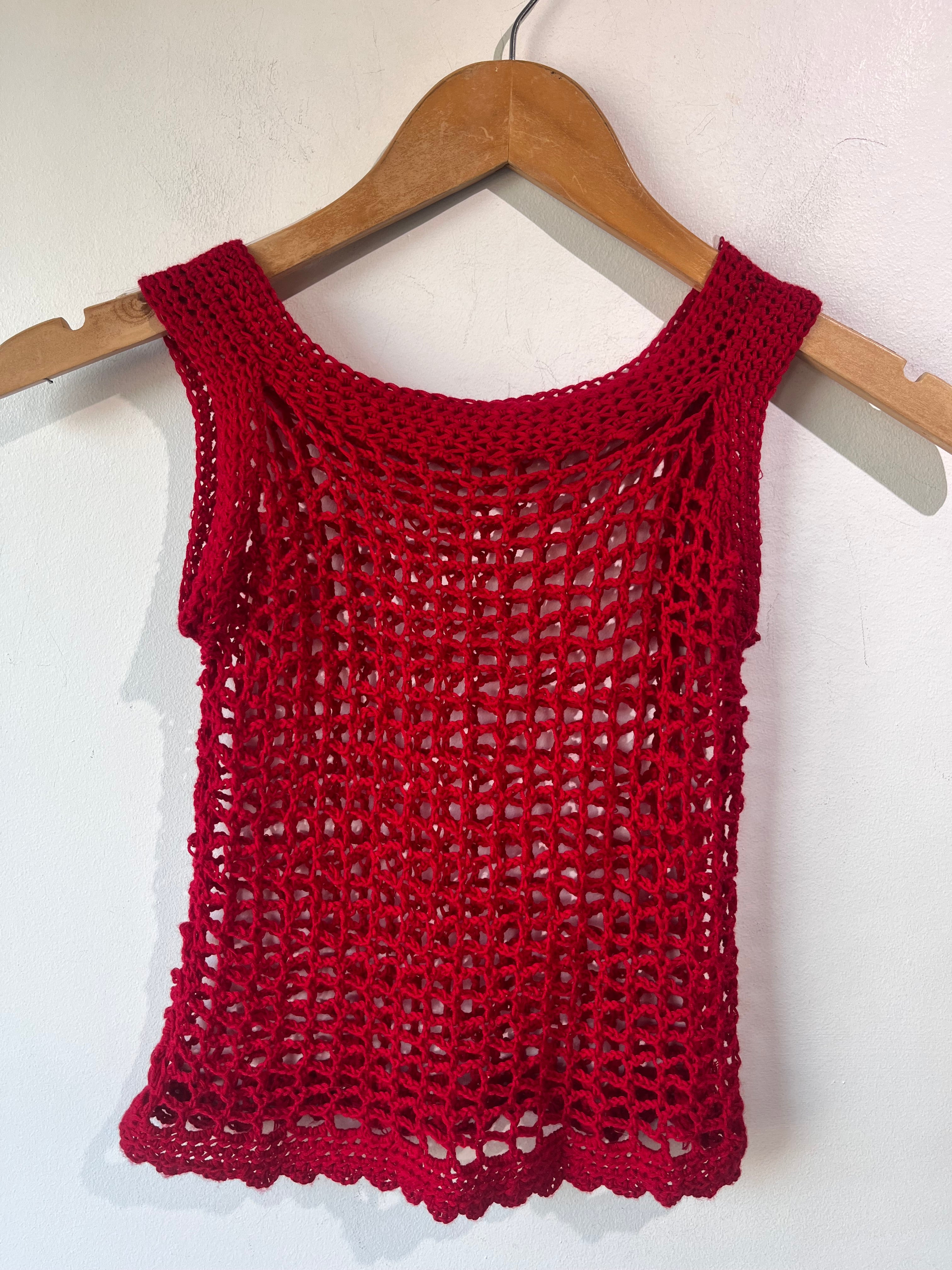 Hand Knit Red Sweater Vest – The Curatorial Dept.